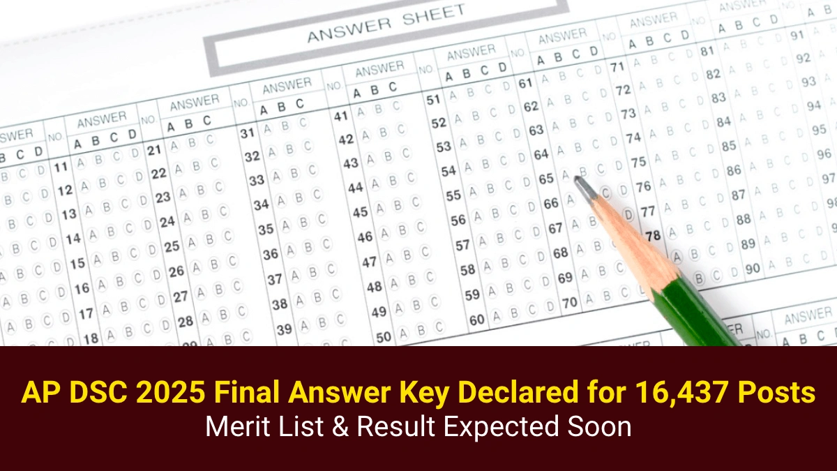 AP DSC 2025 Final Answer Key Declared for 16,437 Posts; Merit List ...